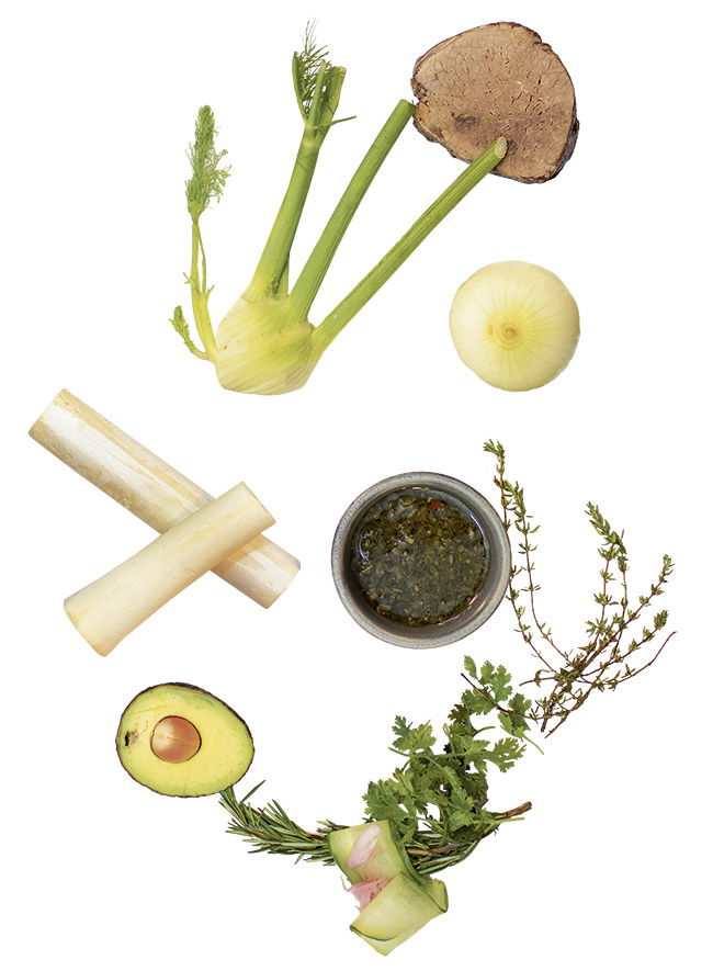 Receta: Posta de res con canelón de pepino y palmitos